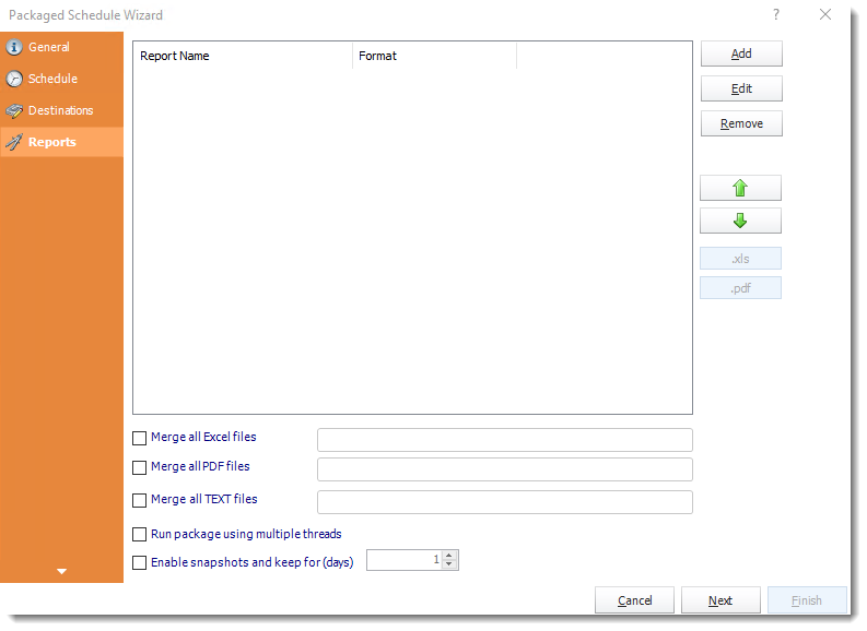 How do I setup a Package Reports Schedule for Tableau Reports in ATRS?